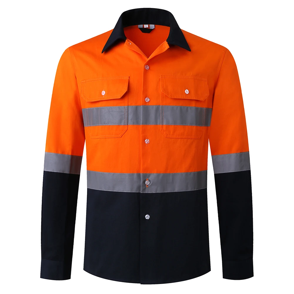Camisas-de-seguridad-100-algod-n-ropa-de-trabajo-reflectante-Hi-Vis-dos ...