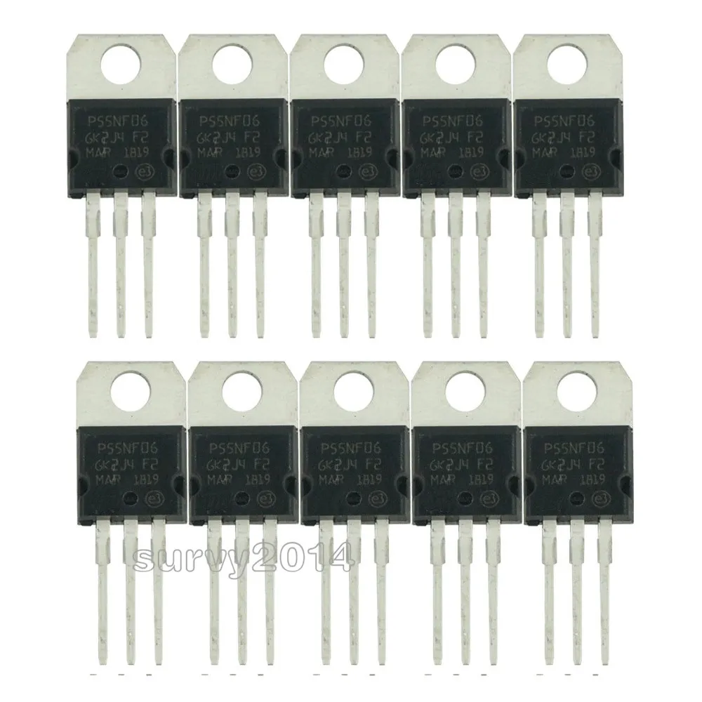 2 pces stp55nf06 to 220 p55nf06 to220 55nf06 novo transistor mos fet ...