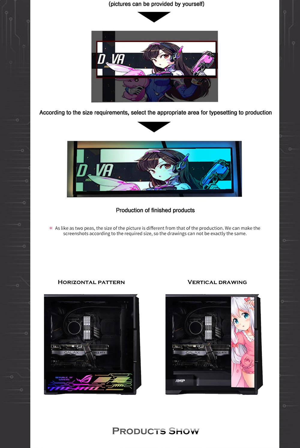 Customized Computer Case RGB Panel 5V/12V RGB Colorful Modding For VGA ...