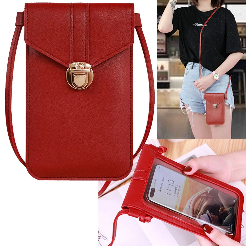 Women Crossbody Cell Phone Purse Small Shoulder Bag Touch Screen Phone ...