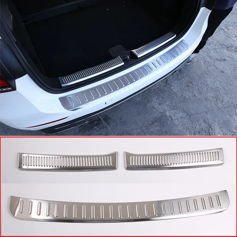 Car Rear Trunk Bumper Protector Guard Sill Inner Outer Plate Cover ...