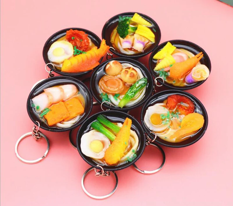Simulation Noodles Food key chain promotional gift children play toys ...