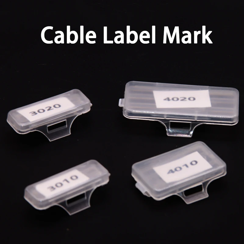 100pcs Cable Label Mark Transparent Sign 3010 4010 3020 4020 Wire Line ...