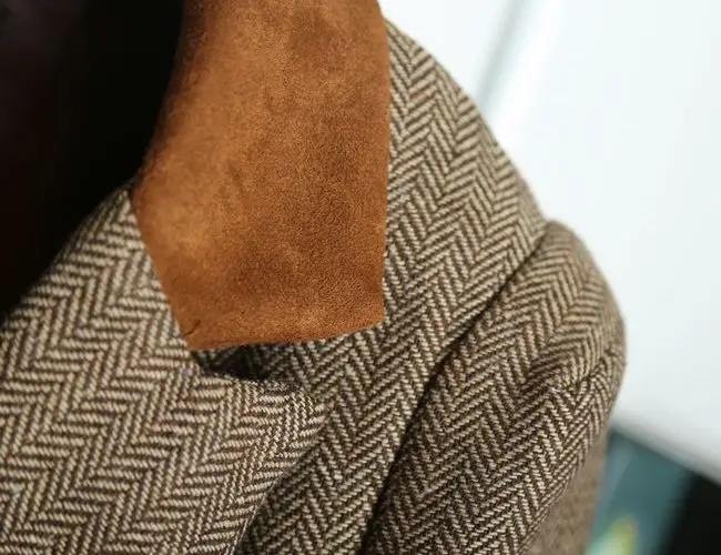 Tweed Jacket Women Elbow Patches