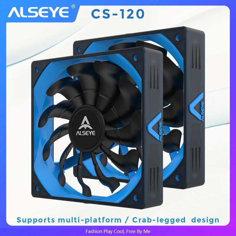 ALSEYE cooler fan 120mm PC Ventoinha PWM 4pin CPU Fan (2 peças) 12v Fan ...