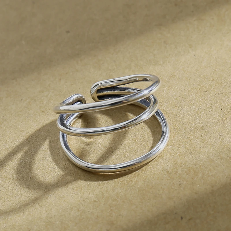 Kinel Fashion Natural Style Heavy Metal Rings For Women S925 Silver ...