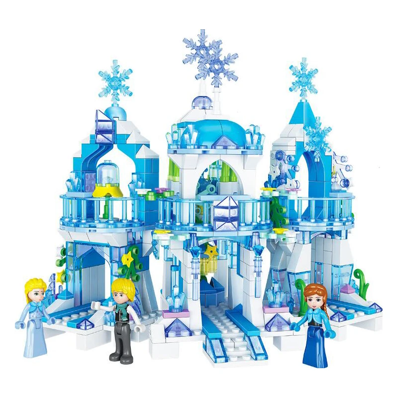 Elsa Ice Castle Princess Snow Queen Anna Ariel Building Blocks Bricks ...