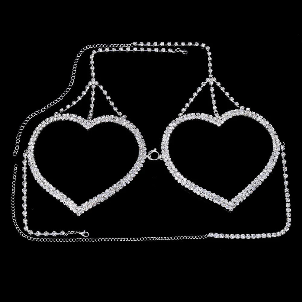 Stonefans Heart Shaped Bodies Chain Transparant Femme Suites Underwear ...