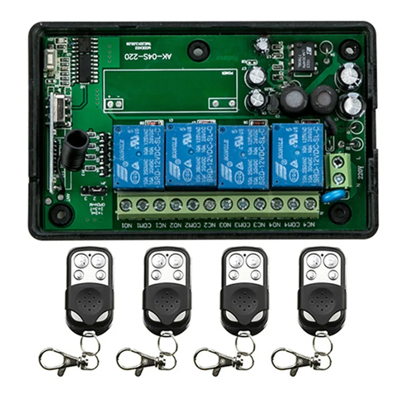 Ac85v-250v 4ch 4 Ch Radio Controller Rf Wireless Push Remote Control ...