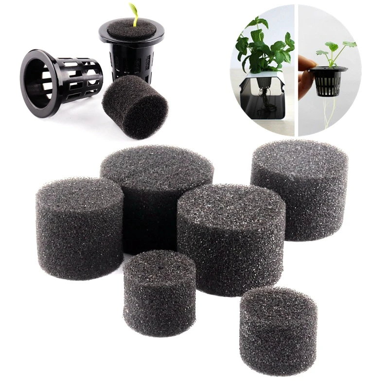 50pcs Black Hydroponic Baskets Sponge Garden Vegetable Soilless ...