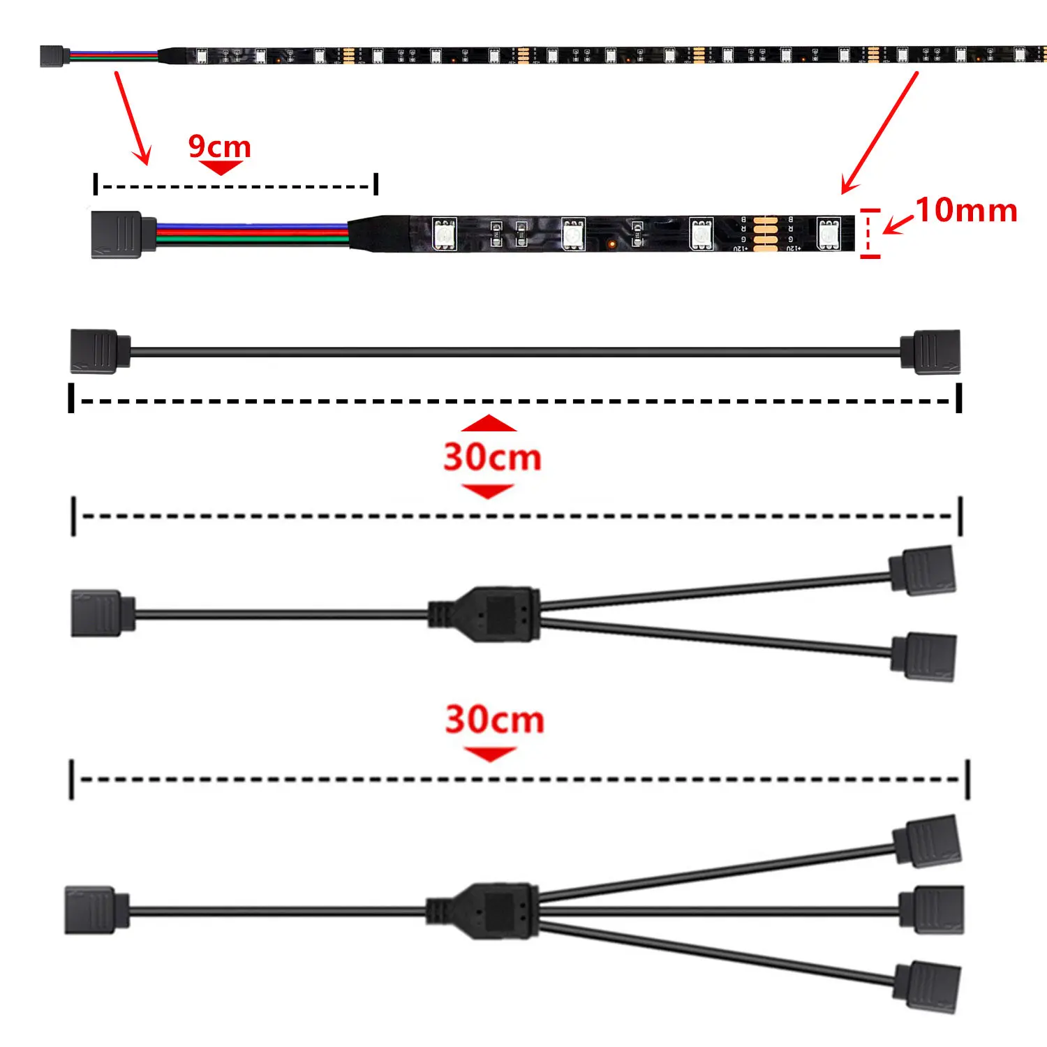 Generic 12V Led Strip RGB 4pin LED Headers For PC / Computer Case / RGB ...