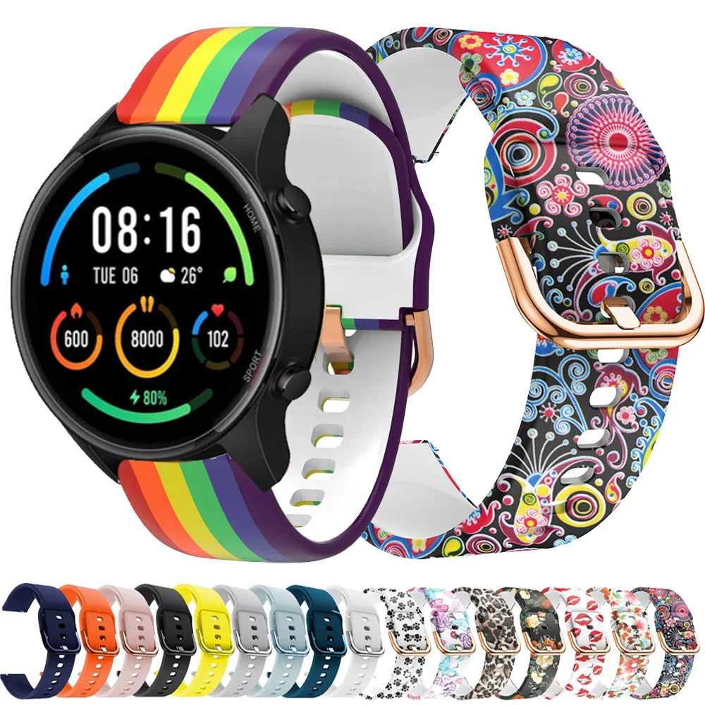 22mm-Watch-Band-For-Xiaomi-MI-Watch-Strap-Printing-Silicone-Watchbands ...