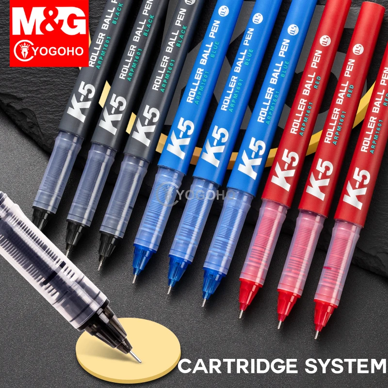 12pcs M&G K5 Water based Straight Liquid Gel Ink Pen Stylo Kawaii ...