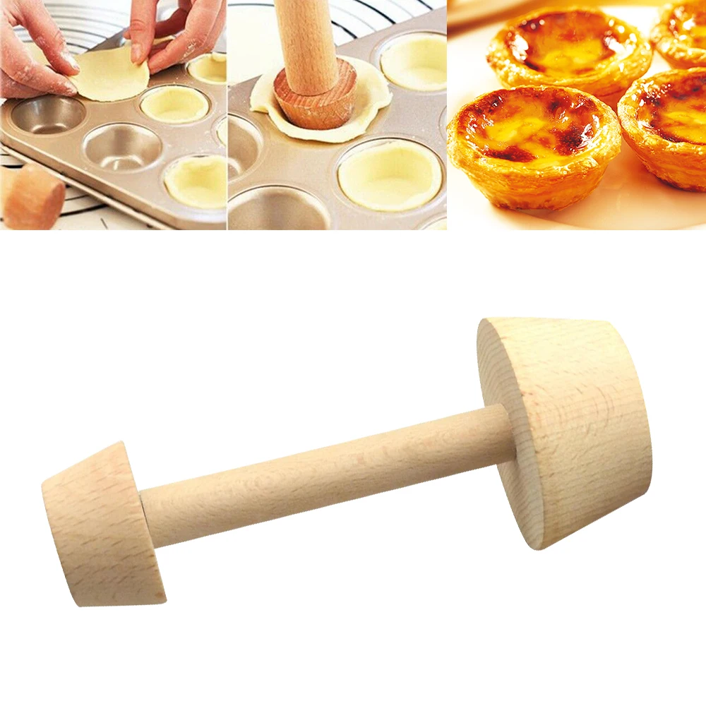 Wooden-Egg-Tart-Tamper-Portable-Double-Side-Pastry-Egg-Tart-Pusher ...