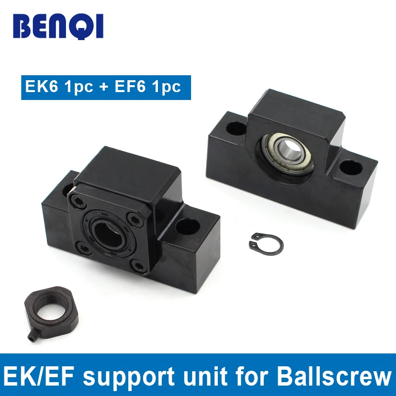 Ball Screw Support Unit Ek/ef6 For Cnc 1pc Ek6 Fixed Side +1pc Ef6 Floated Side - Linear Guides ...