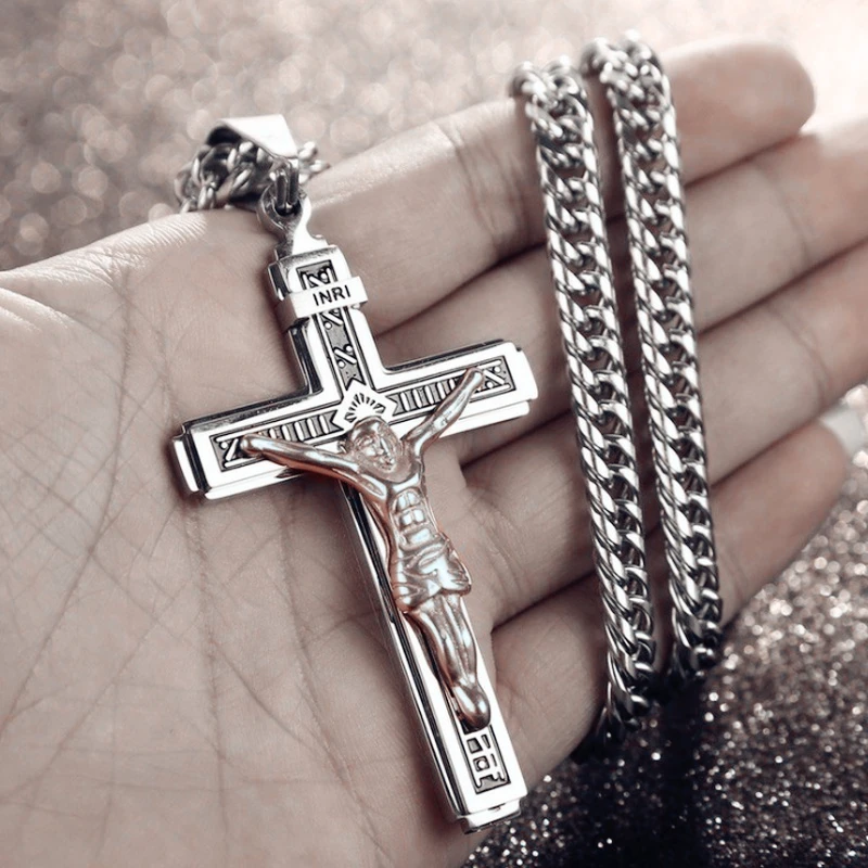 Men and Women New Retro Personality Creative Design Jesus Cross Amulet ...