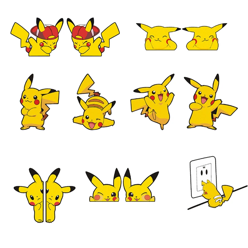 Kawaii Pokemon Pikachu Car Stickers Cartoon Styling Waterproof Auto ...