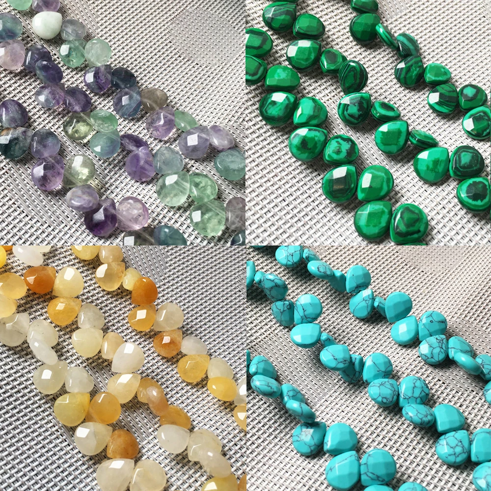 Natural Stone Loose Beads Drop Shape Crystal Agates Tiger Eye Faceted ...