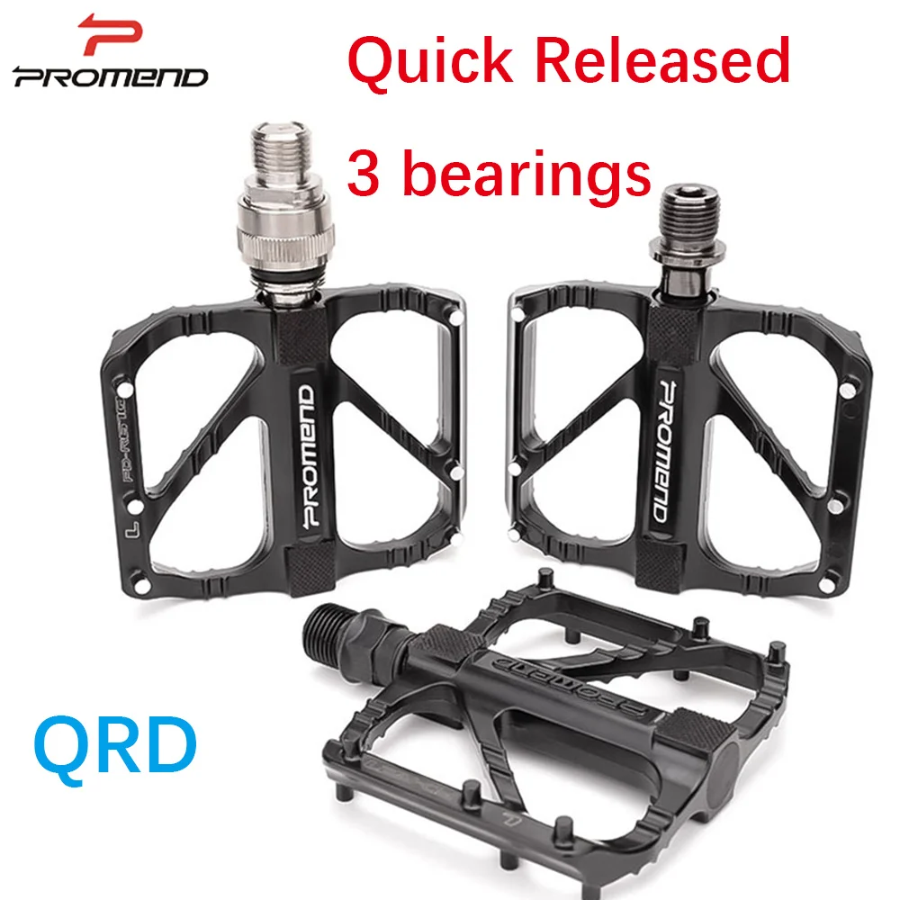 Promend Bike Pedal Quick Release 3 Bearing Mtb Pedal Aluminum Metal Body Smooth Lubricate Road ...