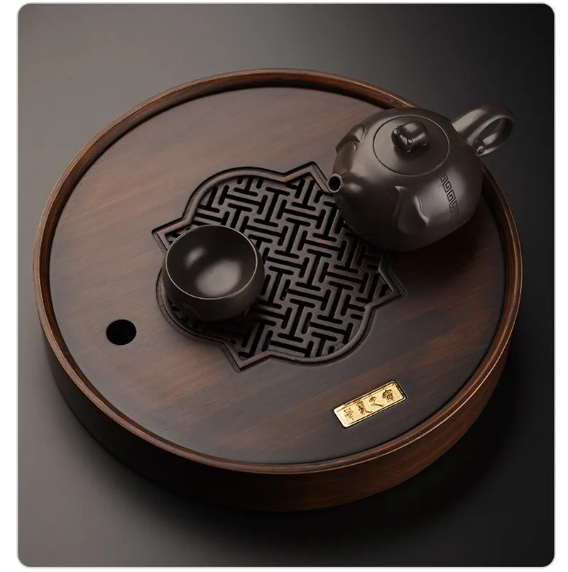 Round BambooTea Tray Water Storage Chinese Tea Borad Kung Fu Tea Set ...