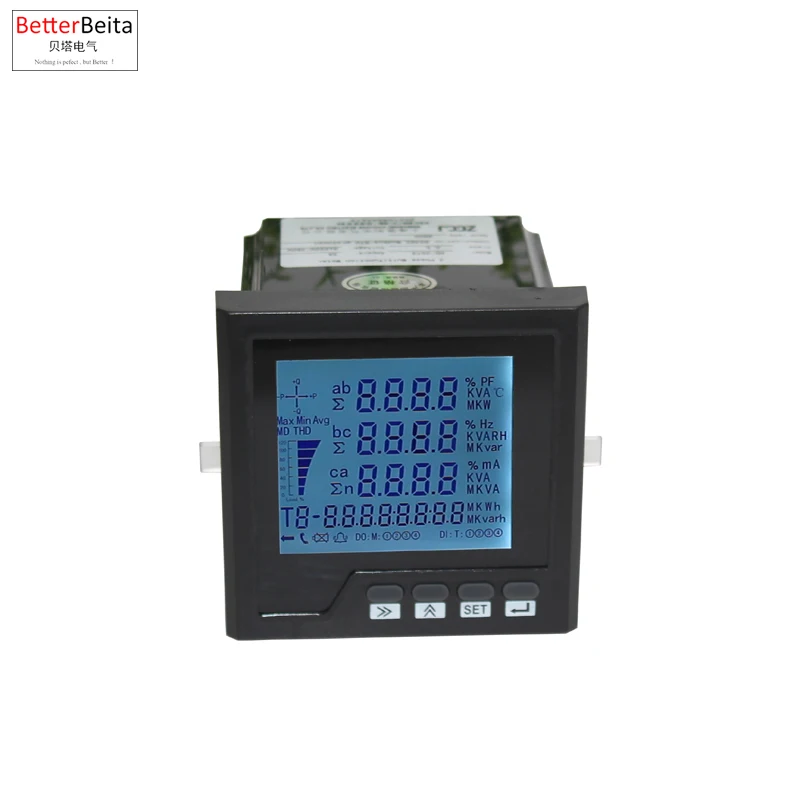 Generic 3 Phase Multifunction Panel Meter Analyzer A V W Kwh Cos Hz Var ...