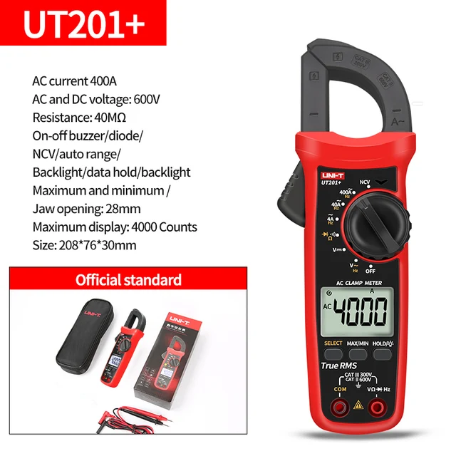 UNI-T Clamp Meter UT201 UT202 UT202A UT203 UT204 Plus Digital Tester ...
