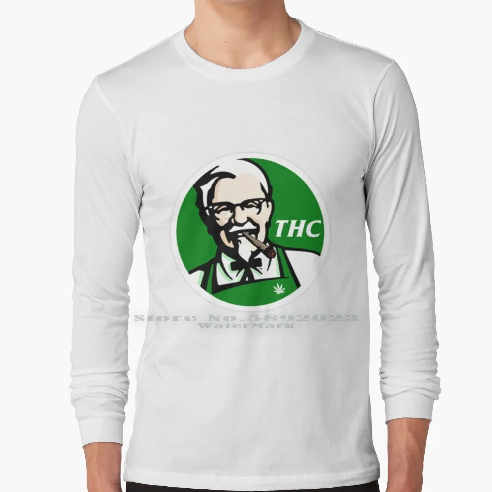 Kfc Parody Thc Weed. Long Sleeve T Shirt 100% Pure Cotton Big Size Kfc ...