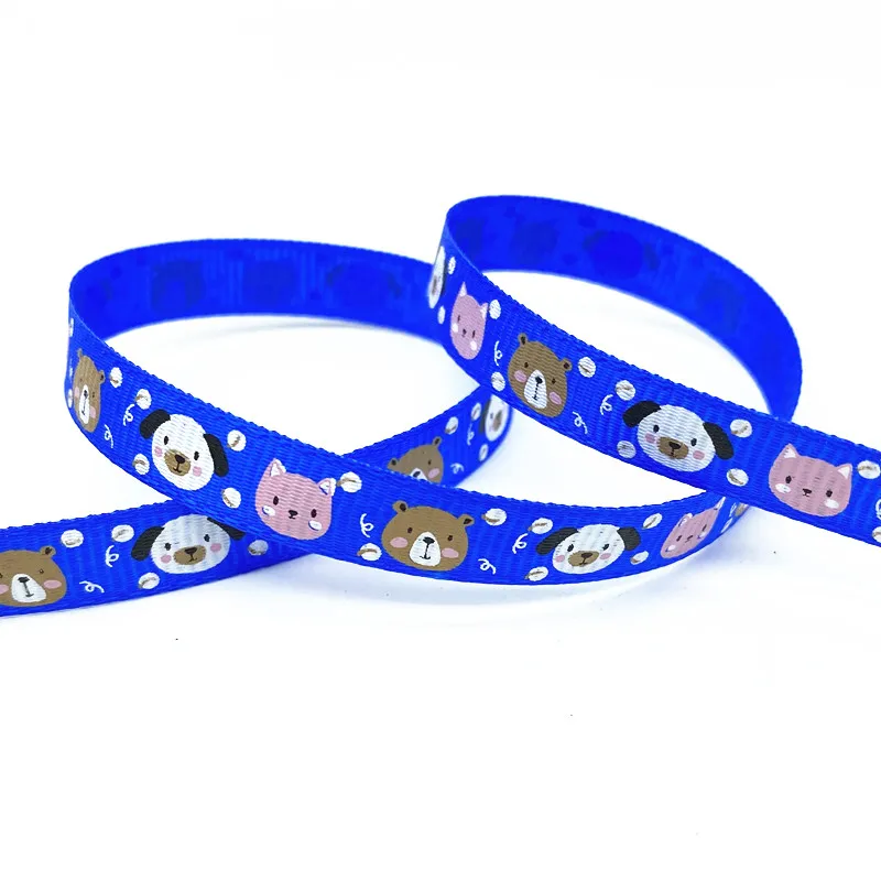 5 Yards 10mm Pet Ribbon Printed Animal Grosgrain Ribbons for Gift ...