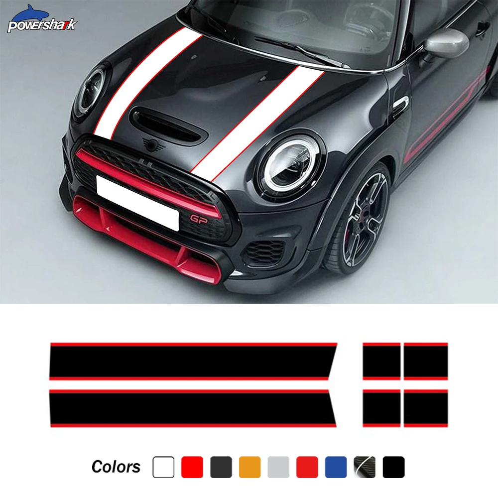 Car Hood Bonnet Stripes Sticker Engine Cover Band Rear Trunk Body Decal ...