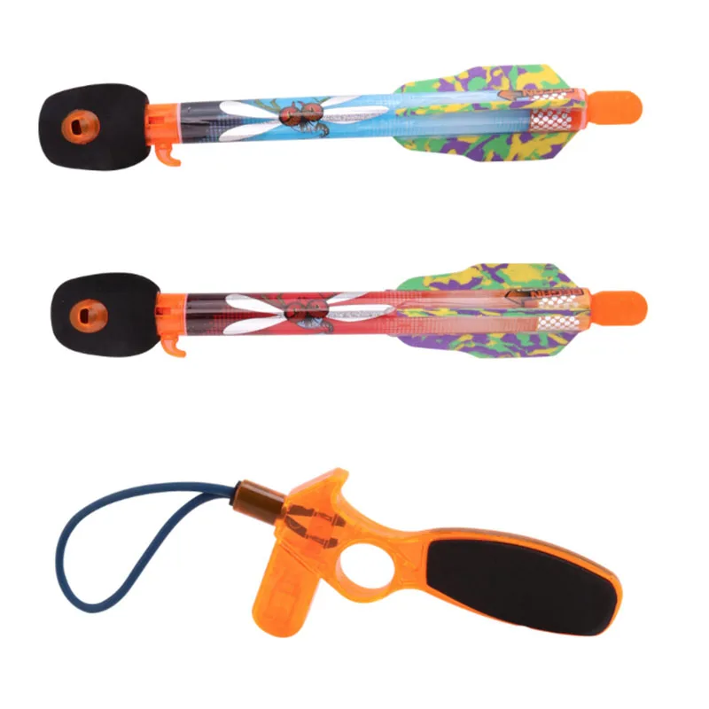 Safety Rocket Slingshot Set Elastic Arrow Rocket Helicopter Flying Toy ...