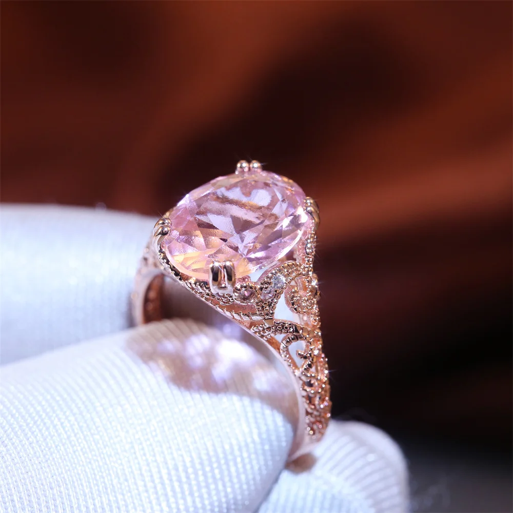 Light Pink Diamond Rose Gold Engagement Rings