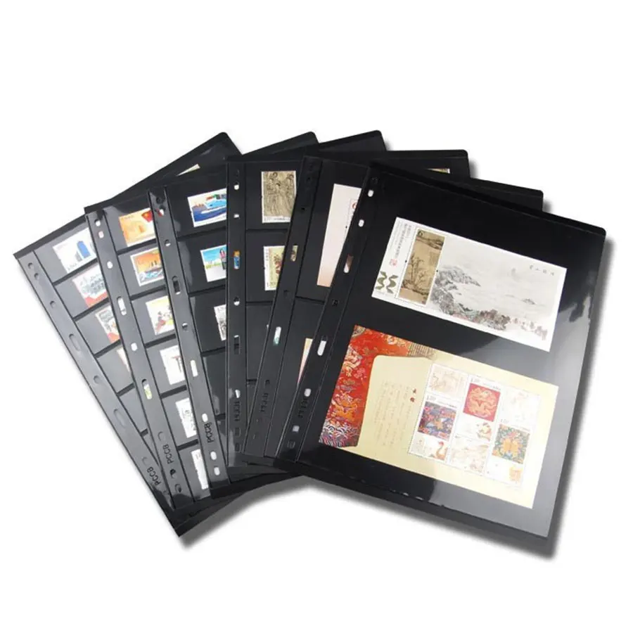 10PCS/Lot Postage Stamp Album Pages 6/7 rows 4/8 pockets coin tokens ...