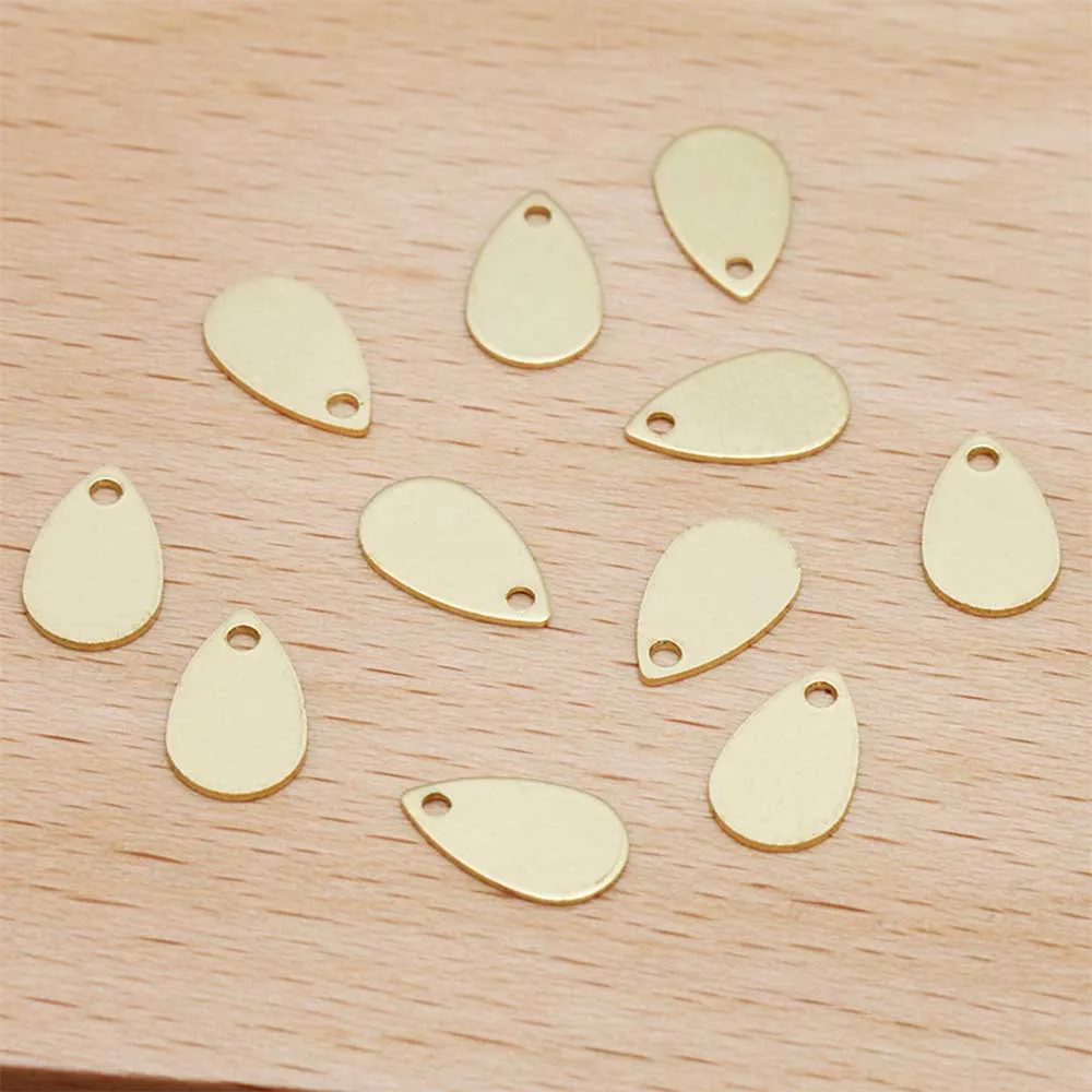 50pcs/lot 10*6mm Metal Brass Teardrop-shaped Charms Parts For Jewelry ...