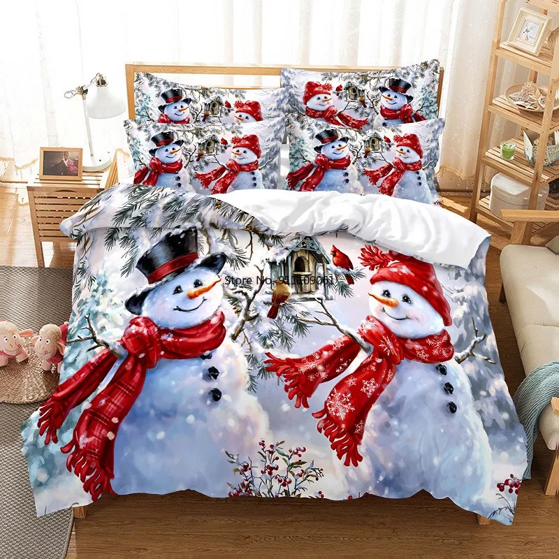 Snow Scene Snowman Bedding Sets Duvet Cover Set 3d Bedding Digital ...