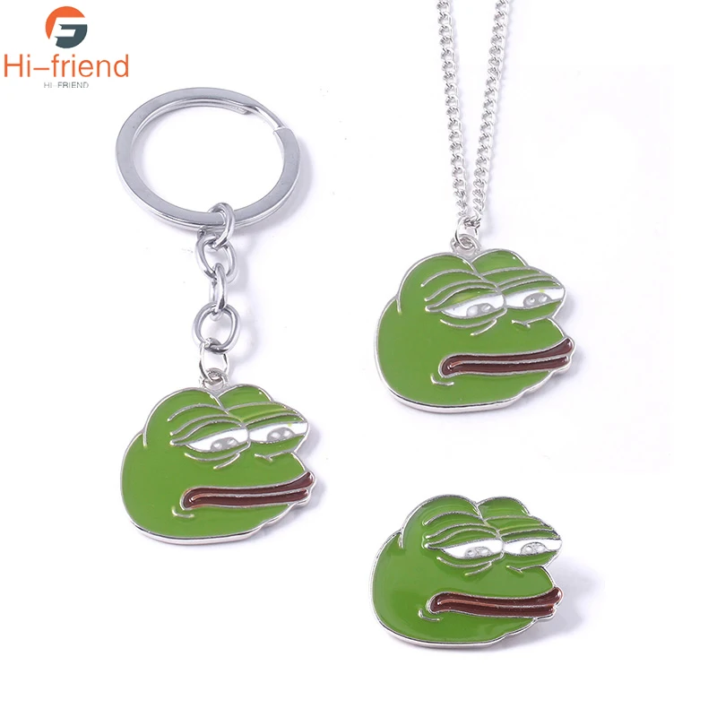 Hot-Sads-Pepe-Frog-Keychain-Funny-Internet-Meme-Green-Frog-Mask-Keyring ...