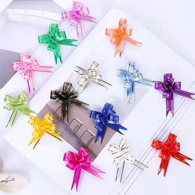 Gift Packing Pull Bow Ribbons 50pcs Birthday Christmas New Year Wedding ...