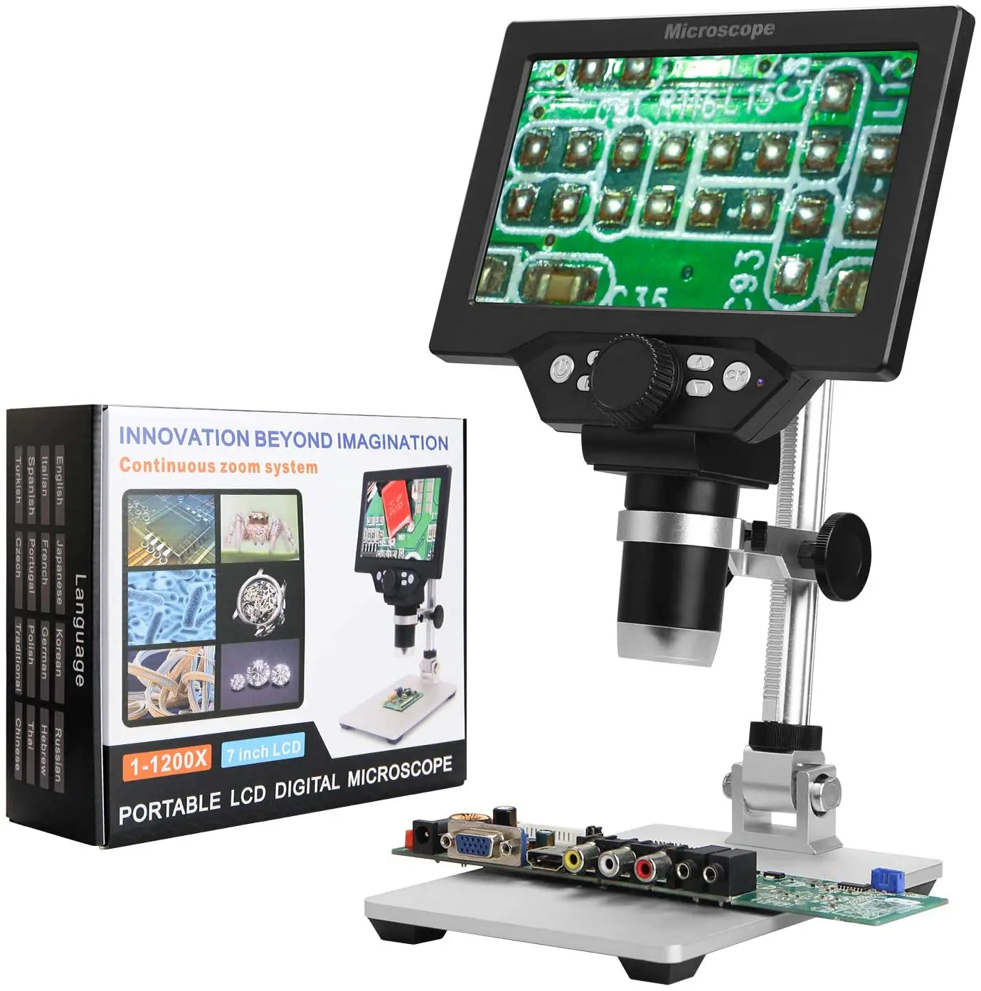 G1200 12mp 1-1200x Digital Microscope For Soldering Electronic 500x ...
