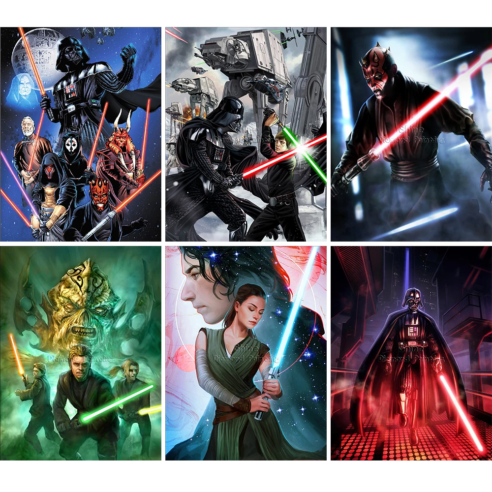 Paper, Party & Kids star wars art round\\square decorative gift diamond ...