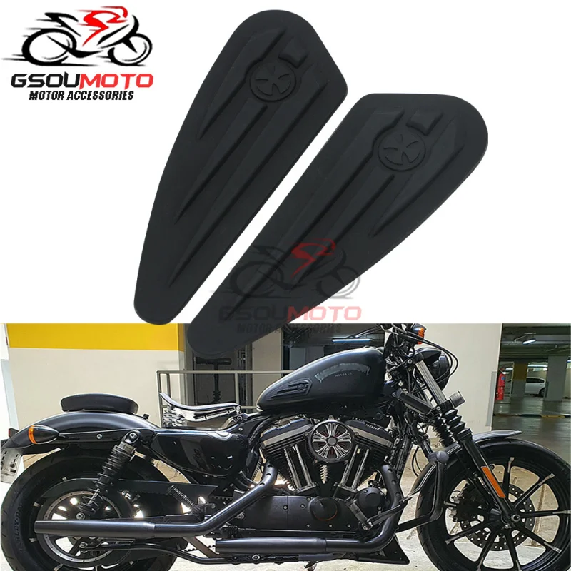 Motorcycle Gas Fuel Tank Stickers Rubber Knee Pad Side Decals For ...