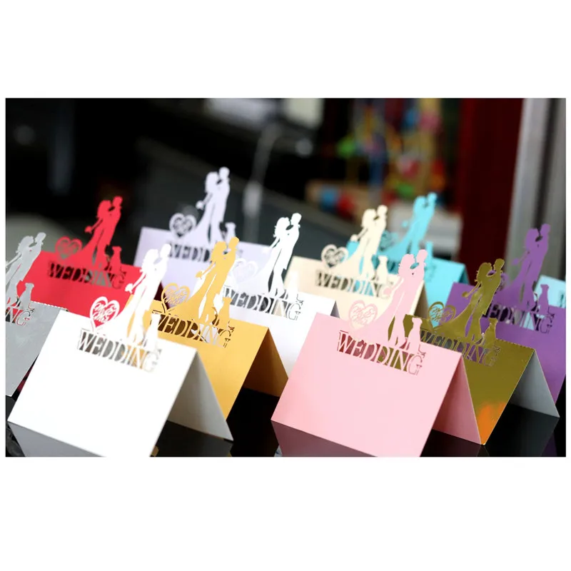 Bride and groom 50pcs Laser Cut Table Name Card Seat Card Wedding ...
