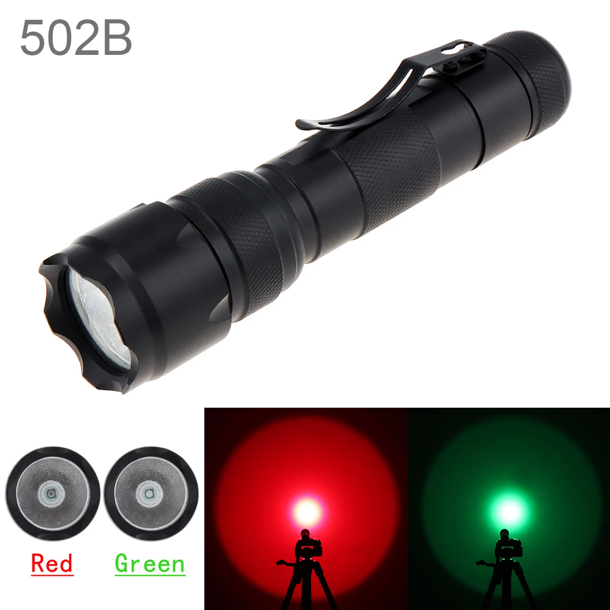 SecurityIng-Flashlight-Red-Green-Light-Zoom-High-Power-Handheld-LED ...