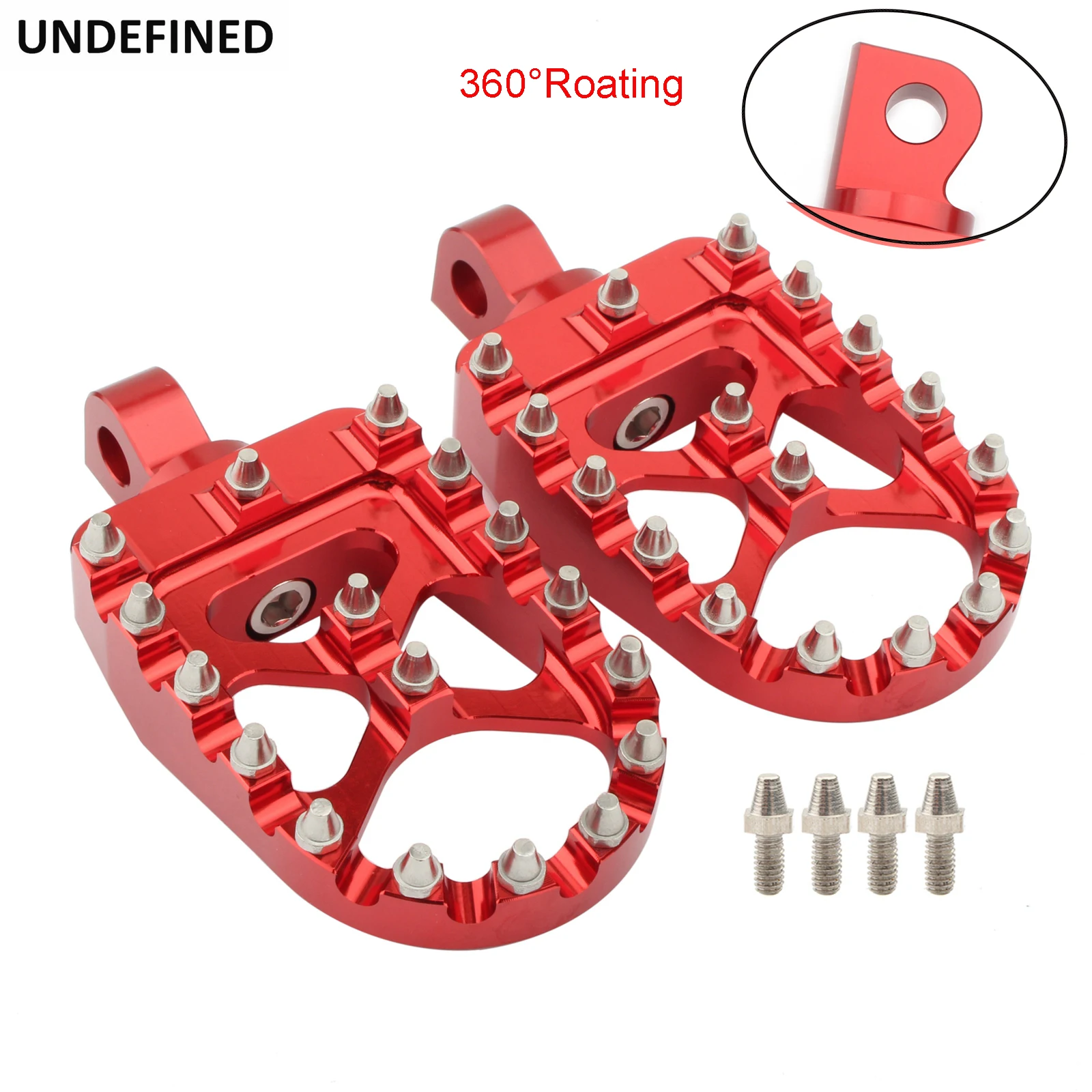 Motorcycle Foot Peg MX Style 360 Rotating Footpegs Bobber Chopper ...