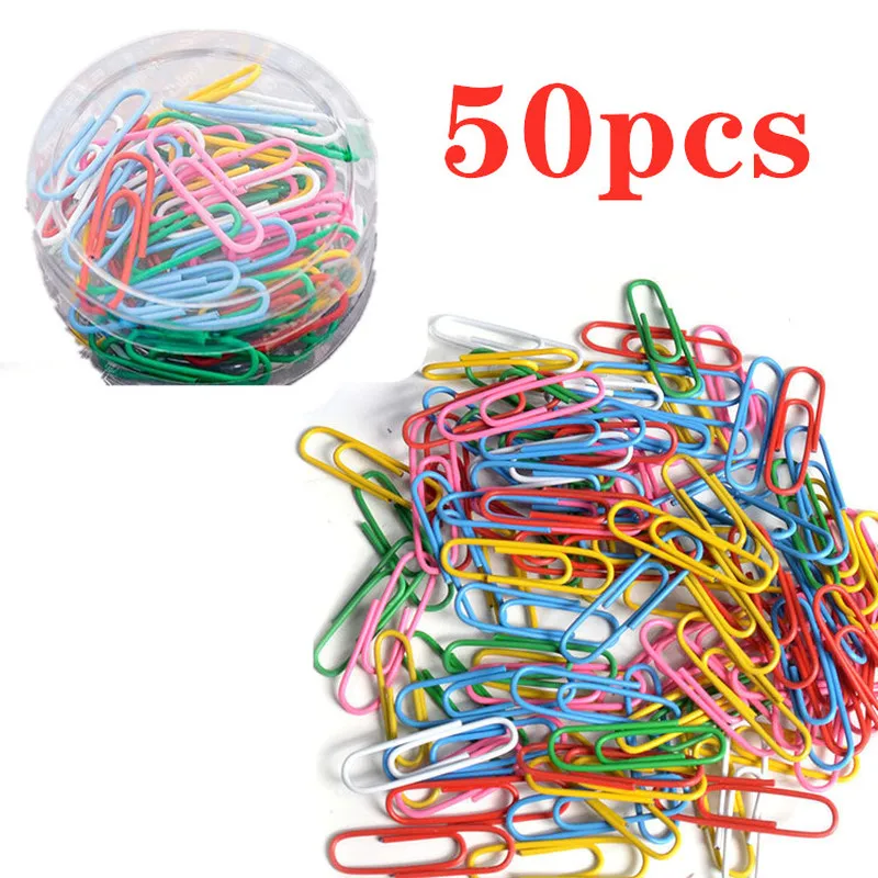 50pc-Colorful-Paper-Clips-Metal-Marking-Bookmark-label-sign-Paper ...