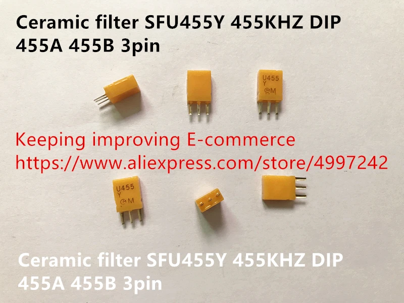 Original new 100% ceramic filter SFU455Y 455KHZ DIP 3pin 455A 455B ...
