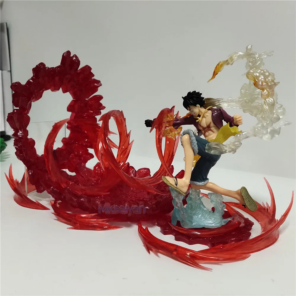One Piece Luffy Figure Fire Scenes PVC Figurine Model Action Figure ...