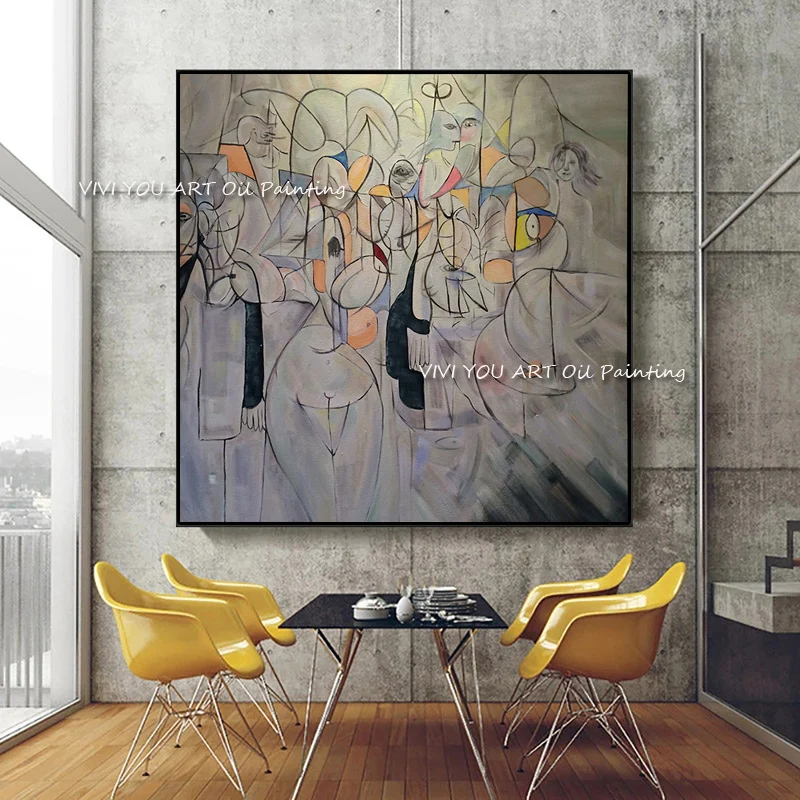 The Handmade People Figure Canvas Portrait Painting Modern Abstract ...