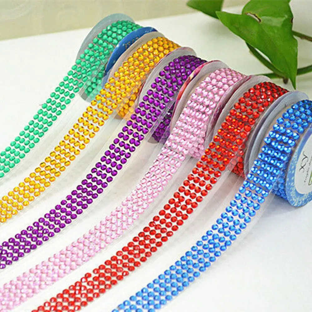 1.8*50CM Bling Diamond Self-Adhesive DIY Tape Acrylic Rhinestones Stick ...
