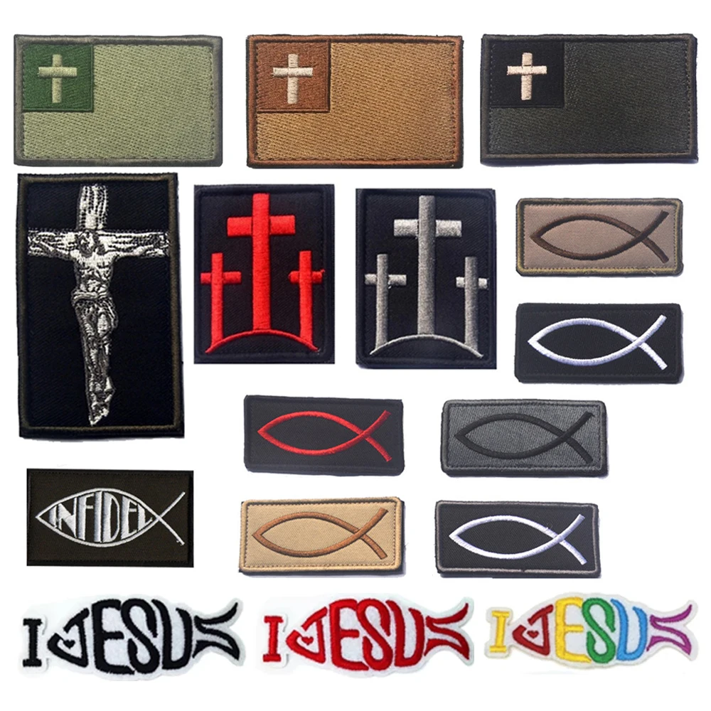 Jesus Fish God Christian Cross Symbol Flag Sign Emblem Infidel Army ...