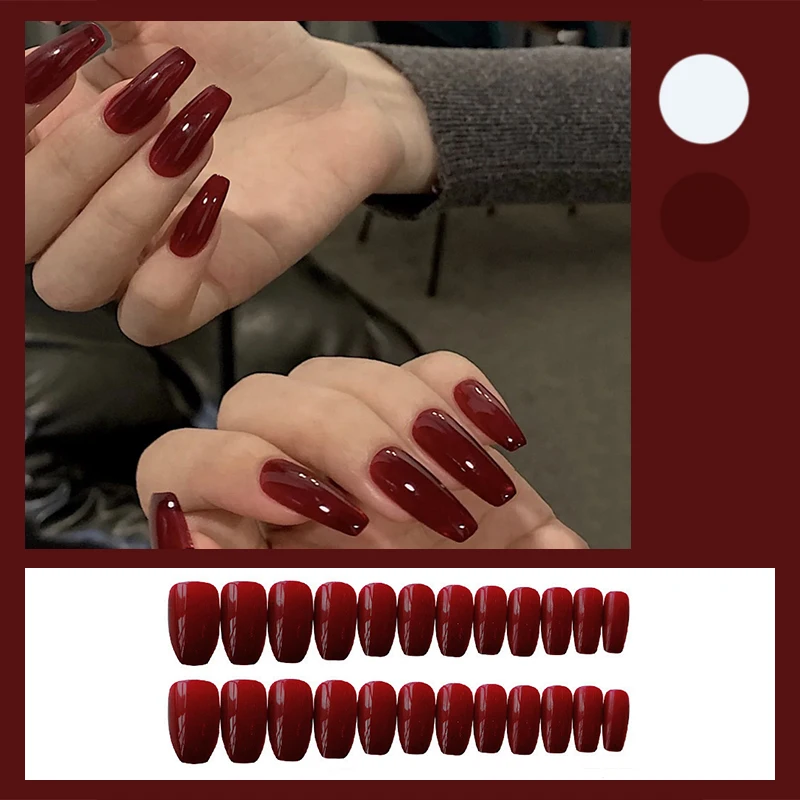 Red Square Acrylic Nails