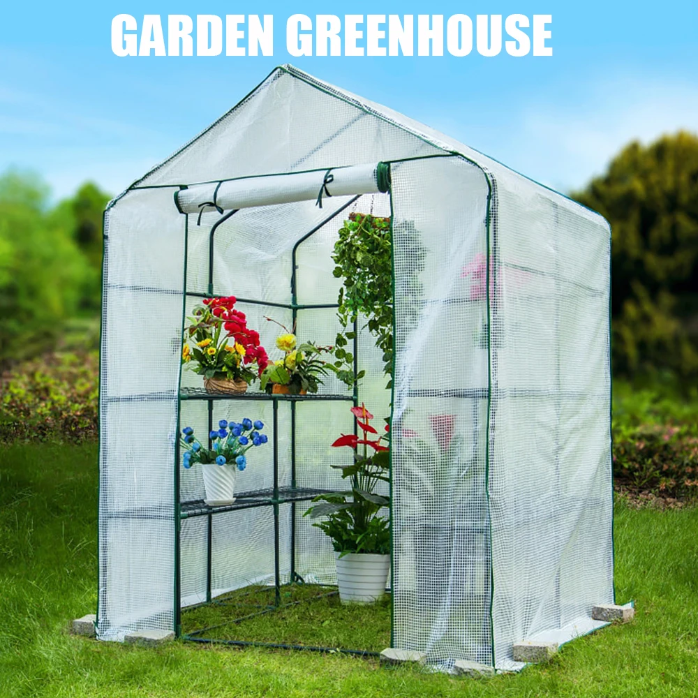 Garden-Greenhouse-White-PE-Plant-Cover-Sunny-Flower-Room-Outdoor ...
